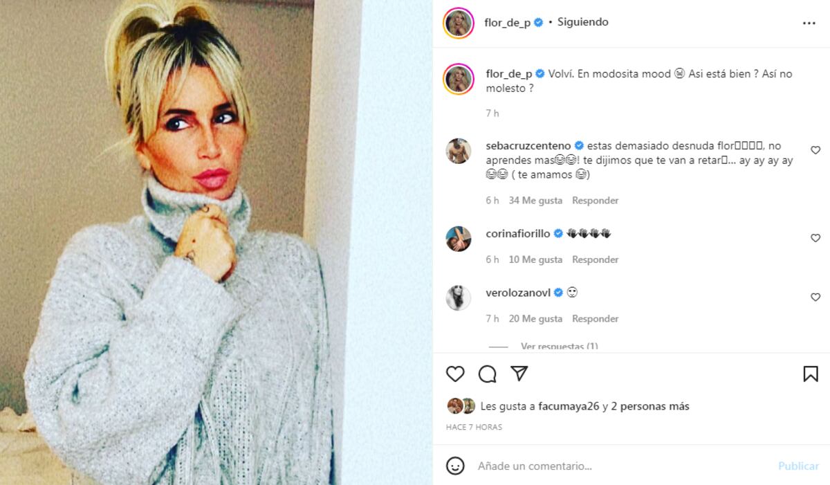 Flor Peña conquistó corazones rojos en Instagram con un minivestido ...