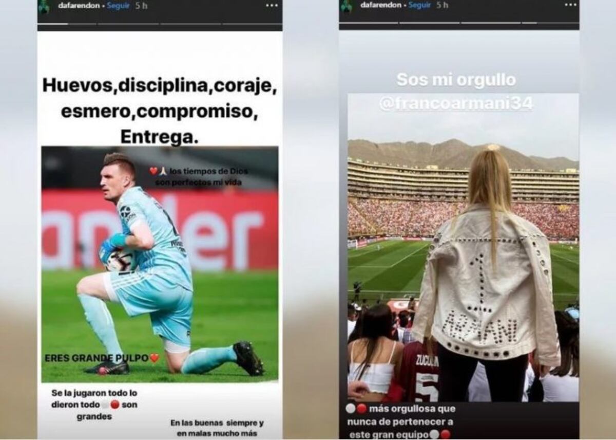 El mensaje de apoyo de Daniela Rendón a Franco Armani y a los jugadores ...