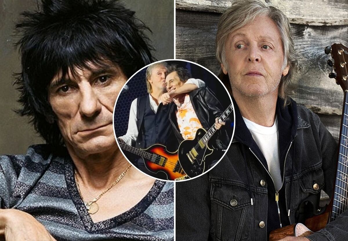 ¡Encuentro de leyendas! Ronnie Wood, el guitarrista de los Rolling ...